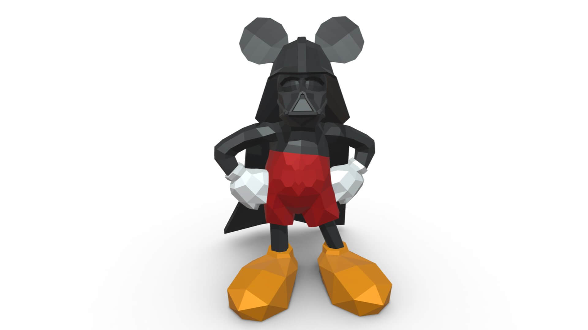 Low Poly Mickey Mouse Figure - 3D Model by lowpoly_print