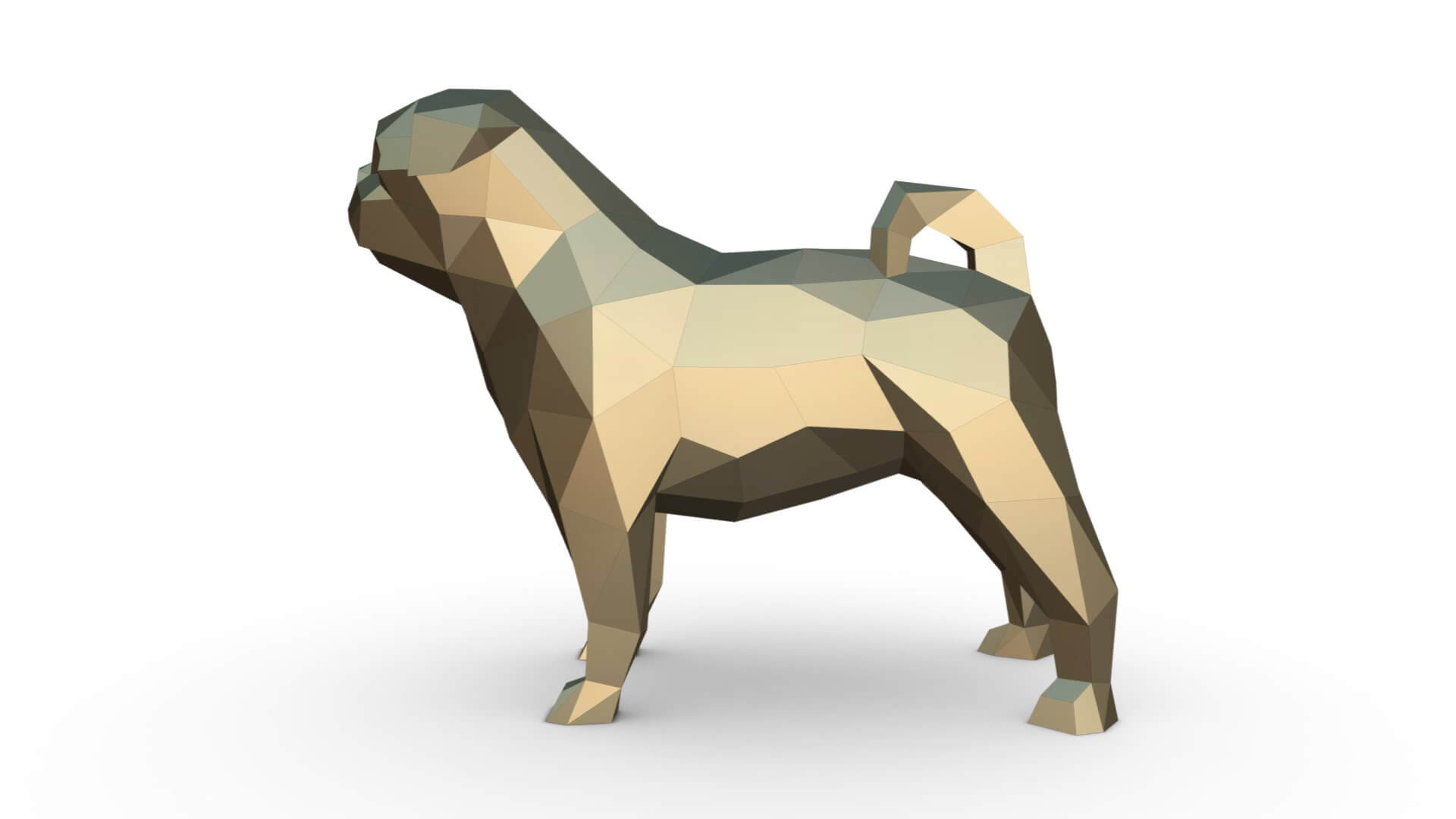 Low Poly Mops - 3D Print Model by lowpoly_print