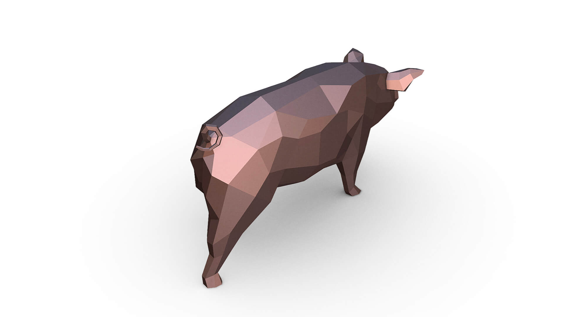 Low Poly Pig Figurine - 3D Print Model by lowpoly_print