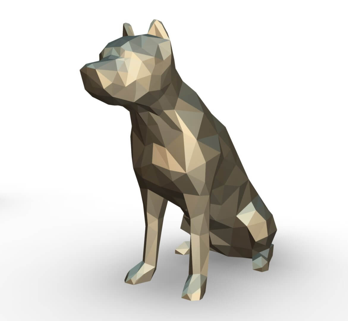 Low Poly Pit Bull Figure - 3D Print Model by lowpoly_print
