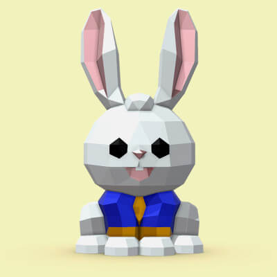 Low Poly Rabbit - 3D Model by lowpoly_print