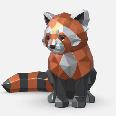 Red Panda - 3D Model by lowpoly_print