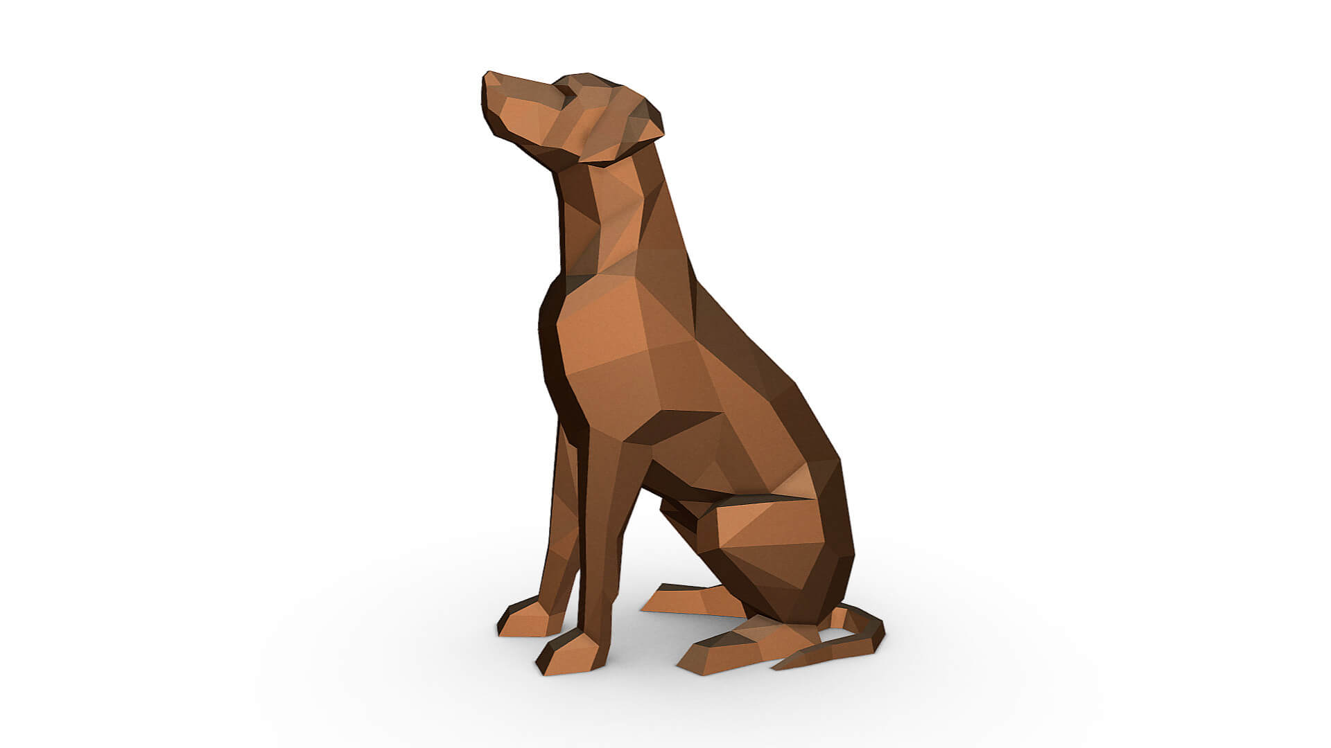 Low Poly Rhodesian Ridgeback - 3D Print Model by lowpoly_print