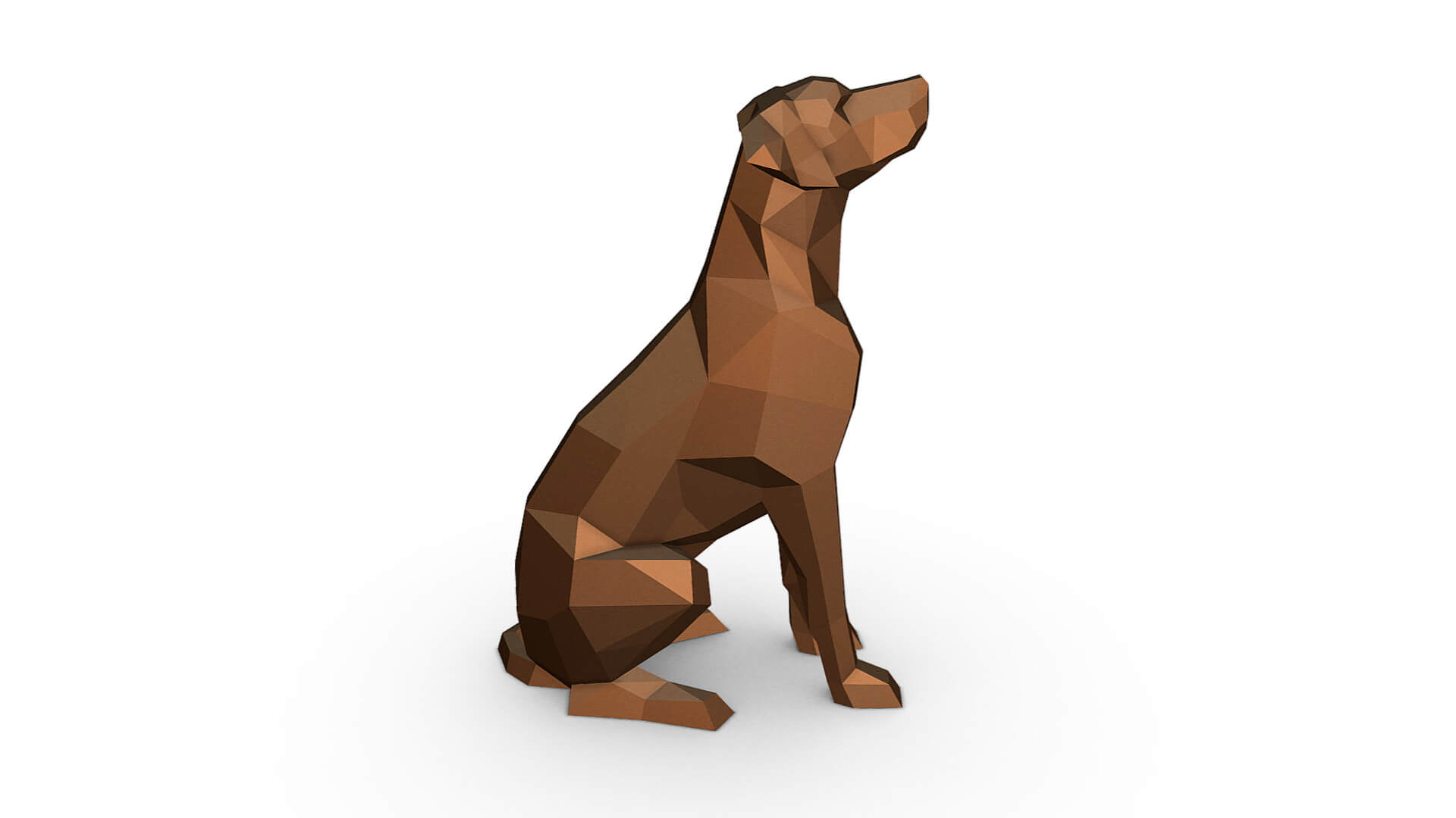 Low Poly Rhodesian Ridgeback - 3D Print Model by lowpoly_print