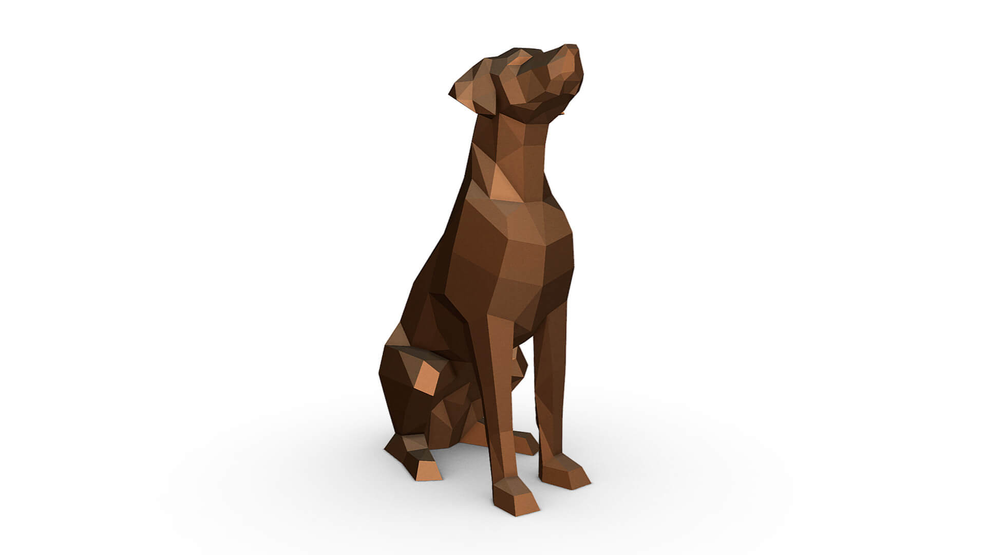 Low Poly Rhodesian Ridgeback - 3D Print Model by lowpoly_print