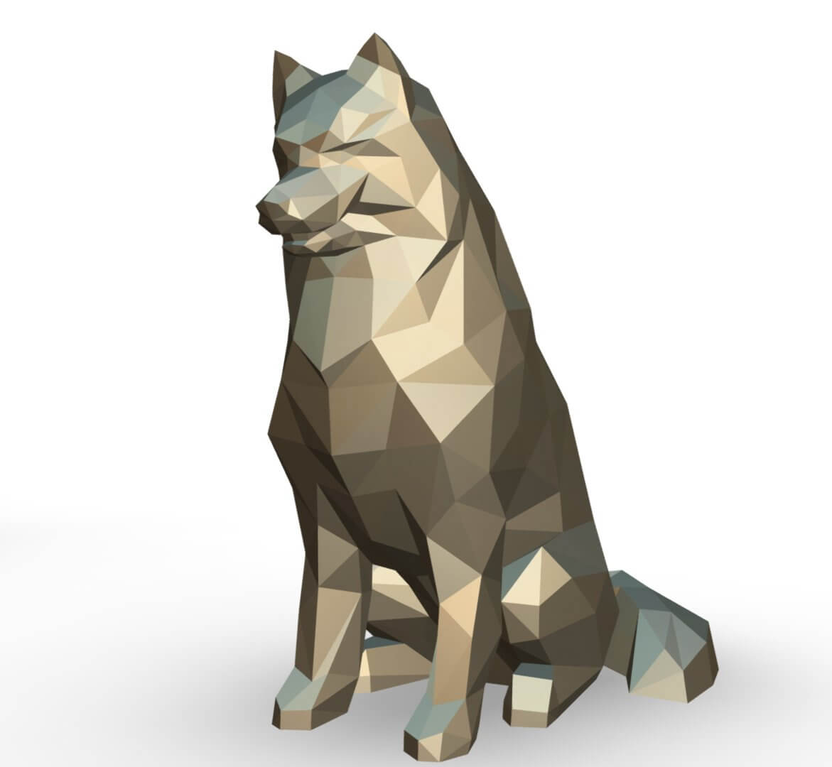 Low Poly Samoyed Figure - 3D Model by lowpoly_print