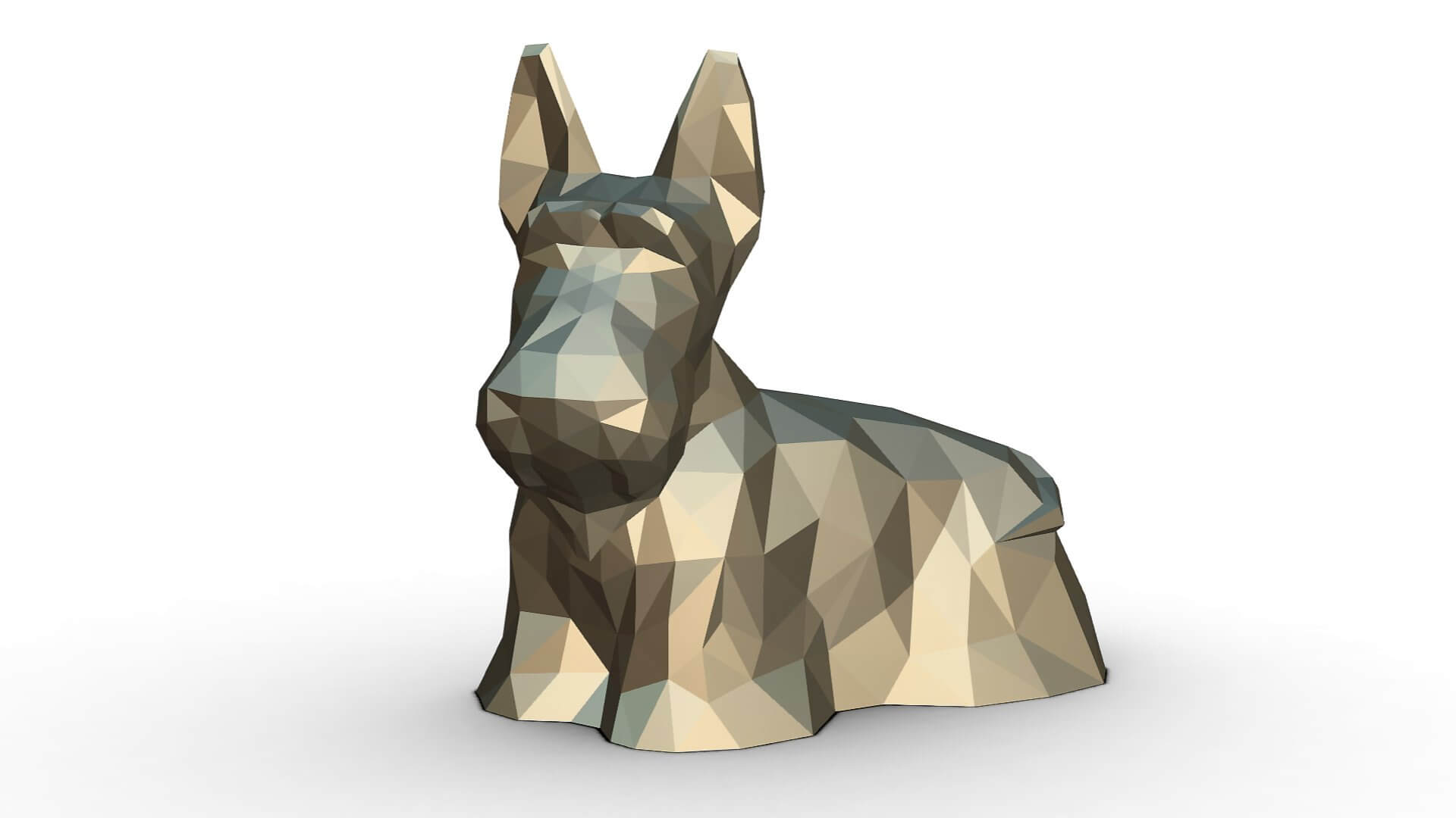Low Poly Scottish Terrier Figure - 3D Print Model by lowpoly_print