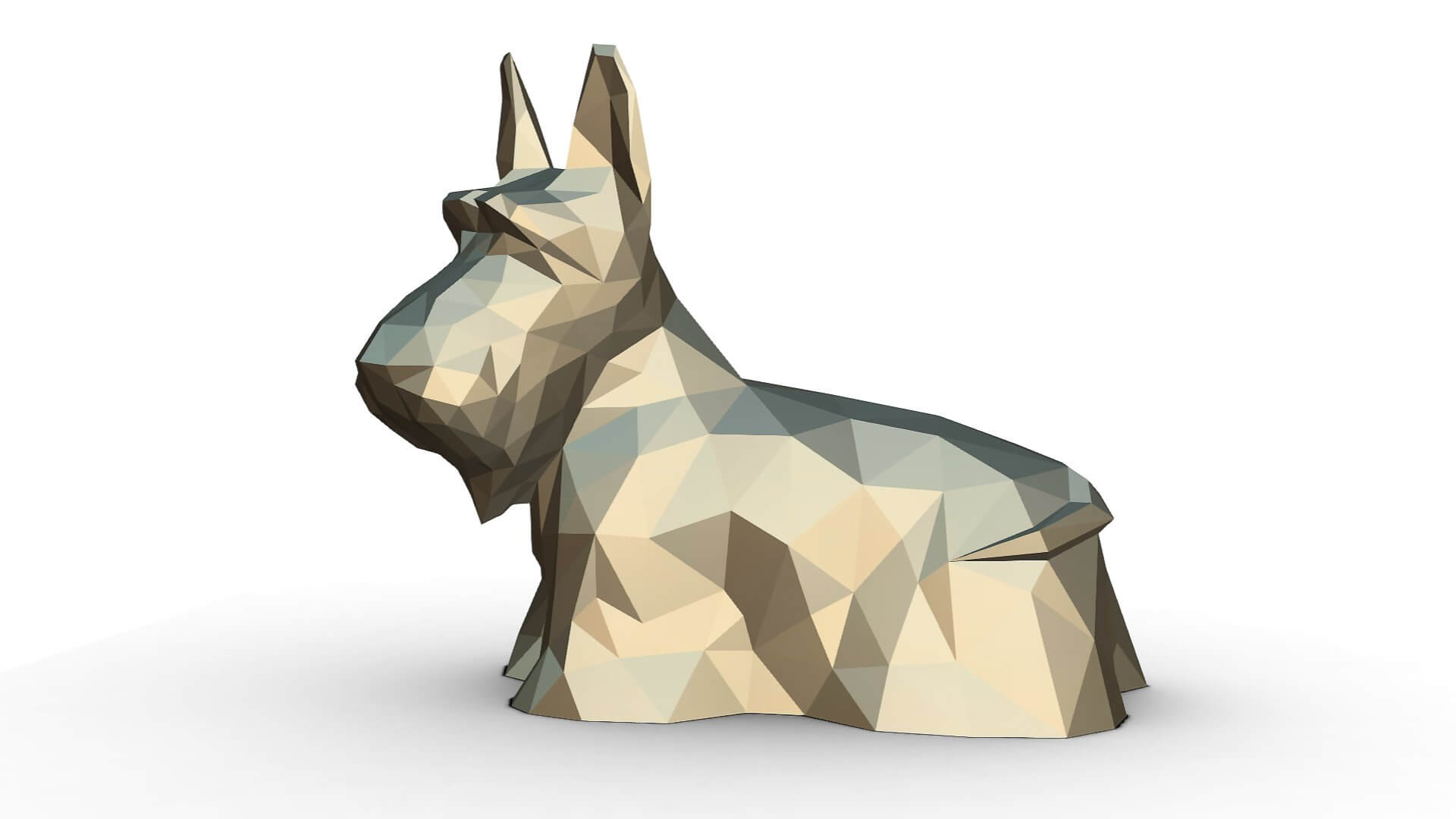 Low Poly Scottish Terrier Figure - 3D Print Model by lowpoly_print