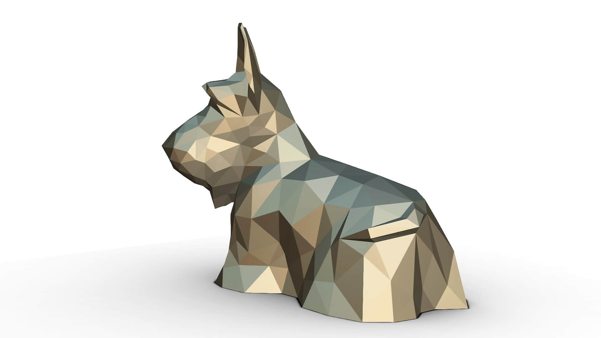 Low Poly Scottish Terrier Figure - 3D Print Model by lowpoly_print