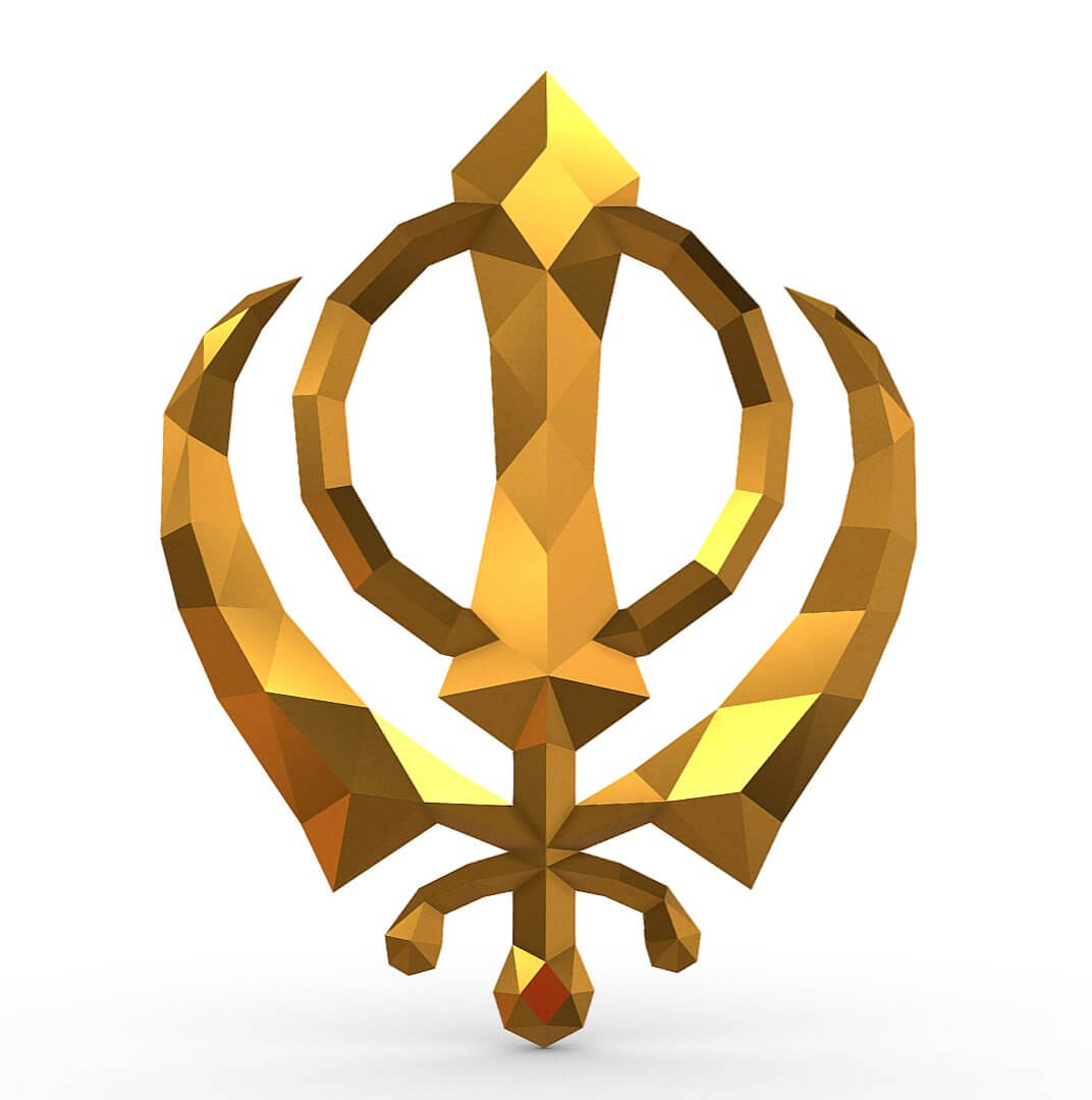 Low Poly Sikh Khanda - 3D Model by lowpoly_print