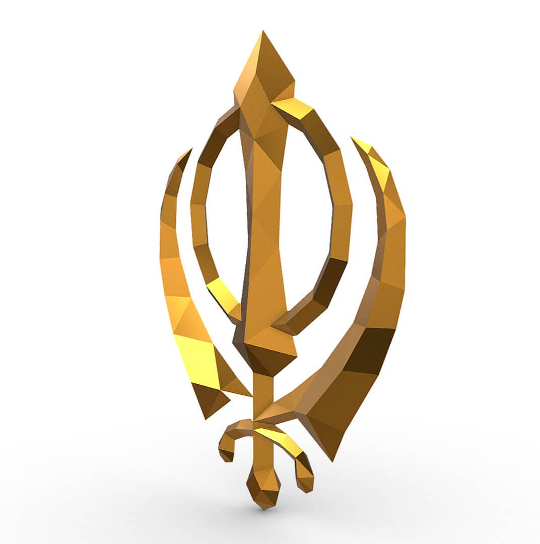 Low Poly Sikh Khanda - 3D Model by lowpoly_print
