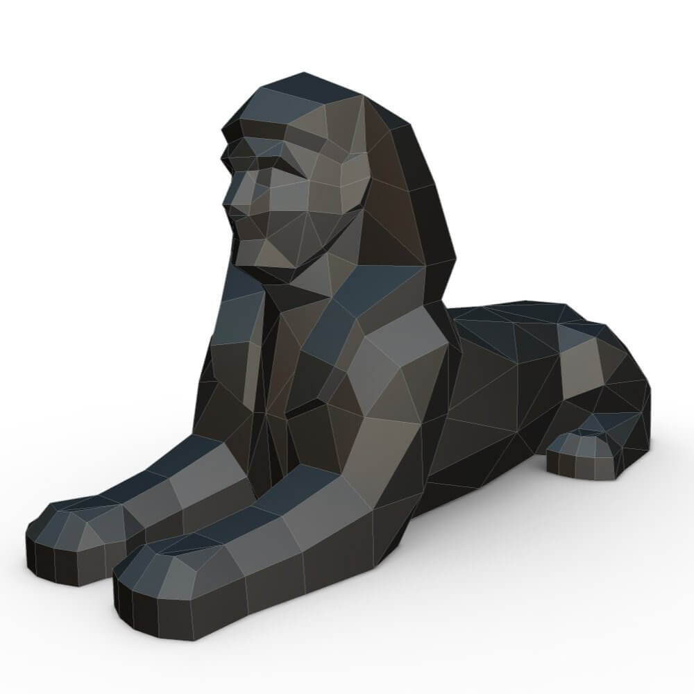 Low Poly Sphinx Figure - 3D Model by lowpoly_print