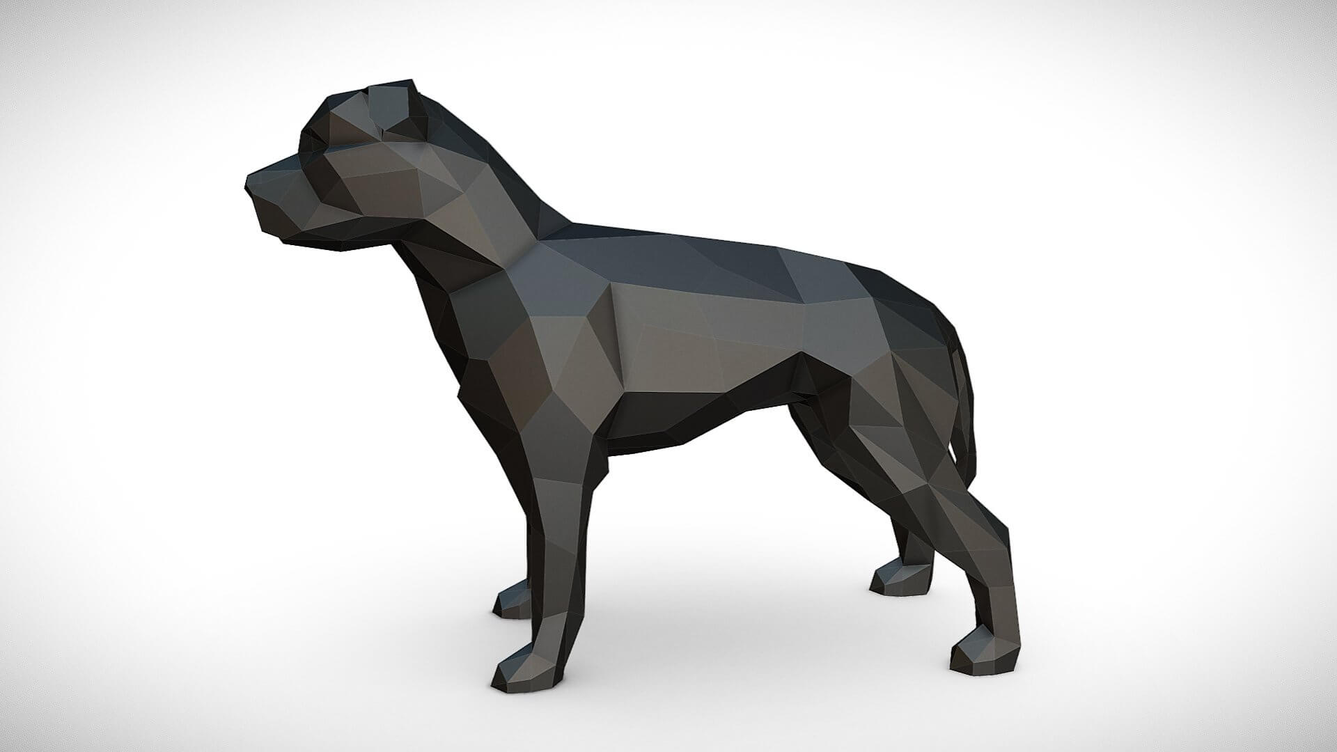 Low Poly Staffy Staffordshire Bull Terrier - 3D Model by lowpoly_print