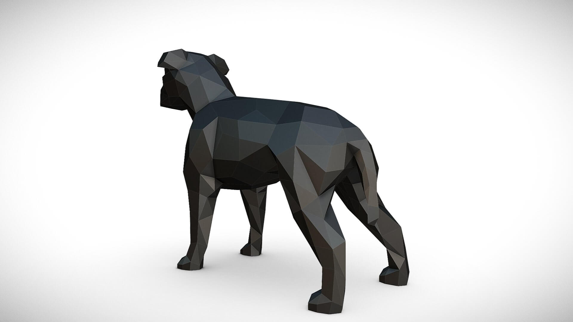 Low Poly Staffy Staffordshire Bull Terrier - 3D Model by lowpoly_print