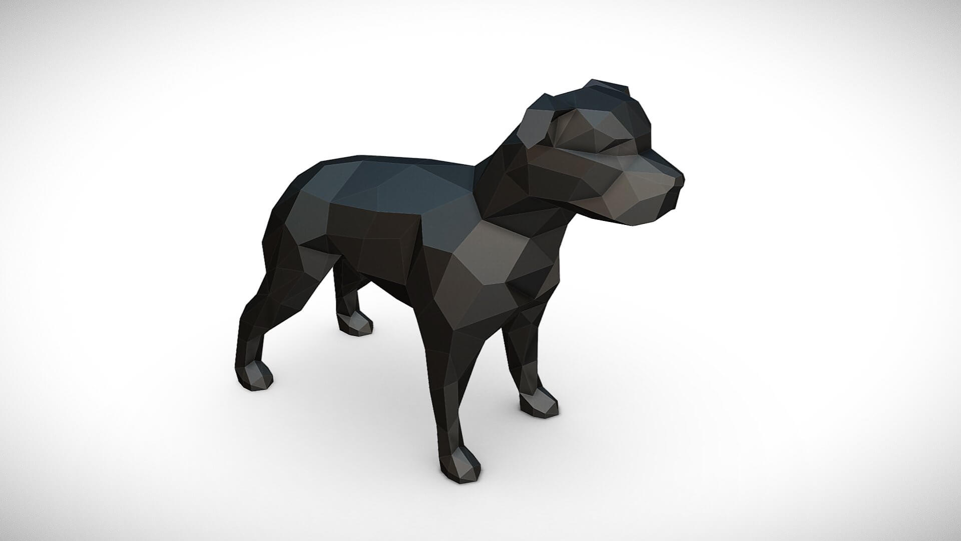 Low Poly Staffy Staffordshire Bull Terrier - 3D Model by lowpoly_print
