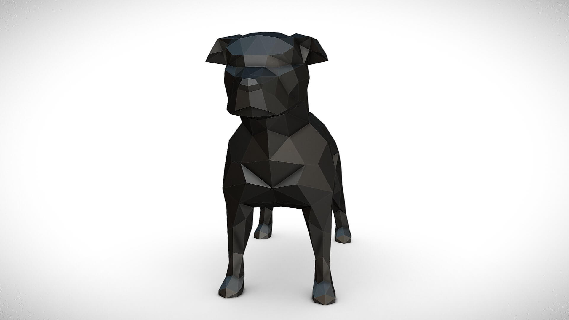 Low Poly Staffy Staffordshire Bull Terrier - 3D Model by lowpoly_print
