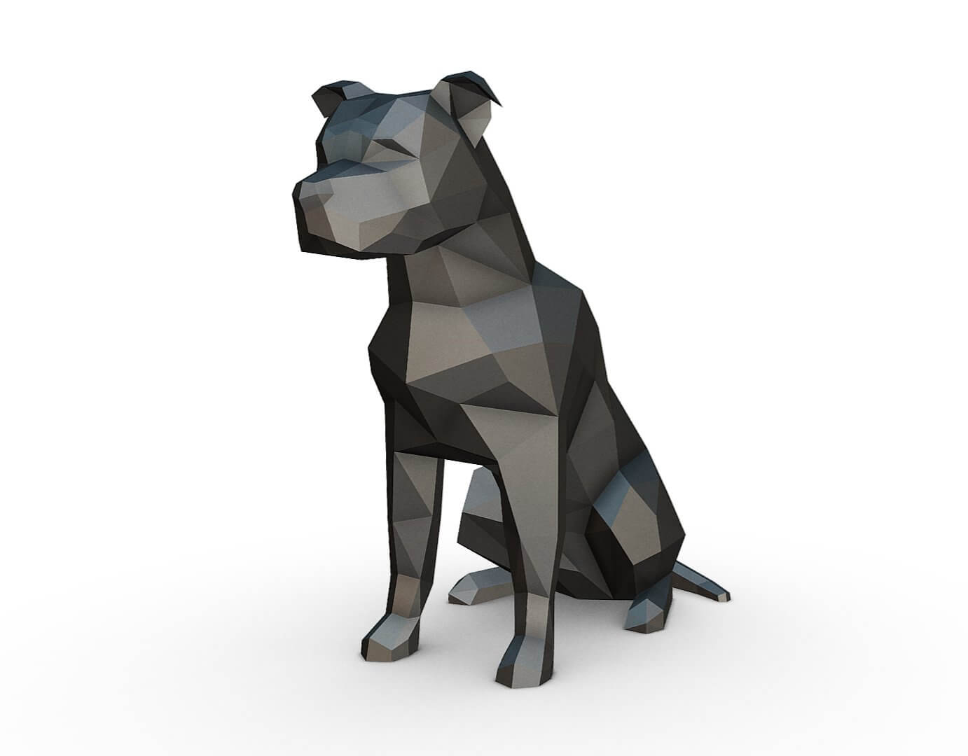 Low Poly Staffy Staffordshire Bull Terrier - 3D Model by lowpoly_print