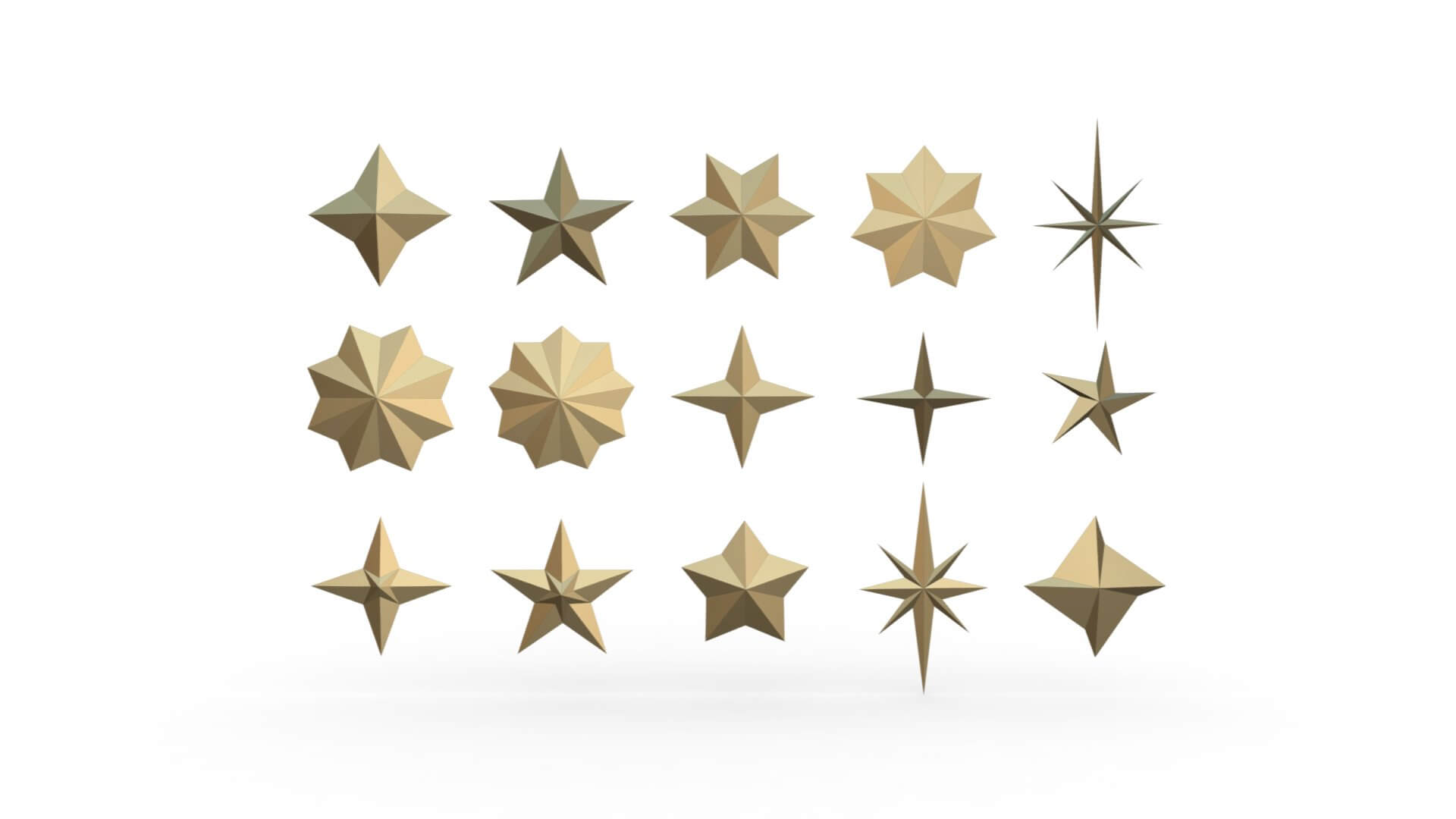 Low Poly Star Set - 3D Model by lowpoly_print
