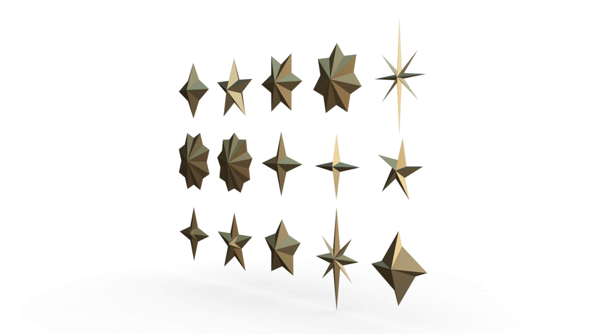 Low Poly Star Set - 3D Model by lowpoly_print