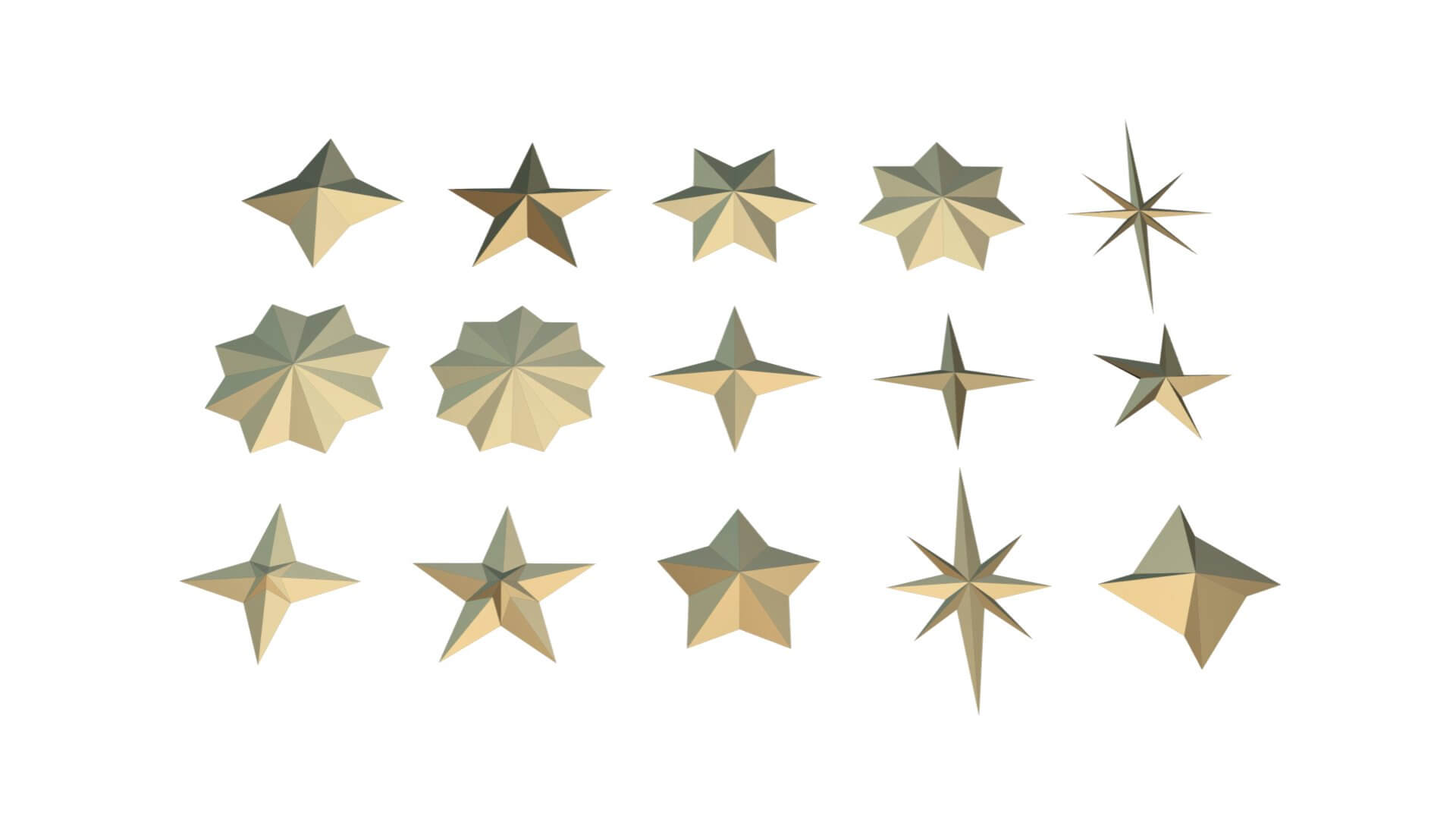 Low Poly Star Set - 3D Model by lowpoly_print