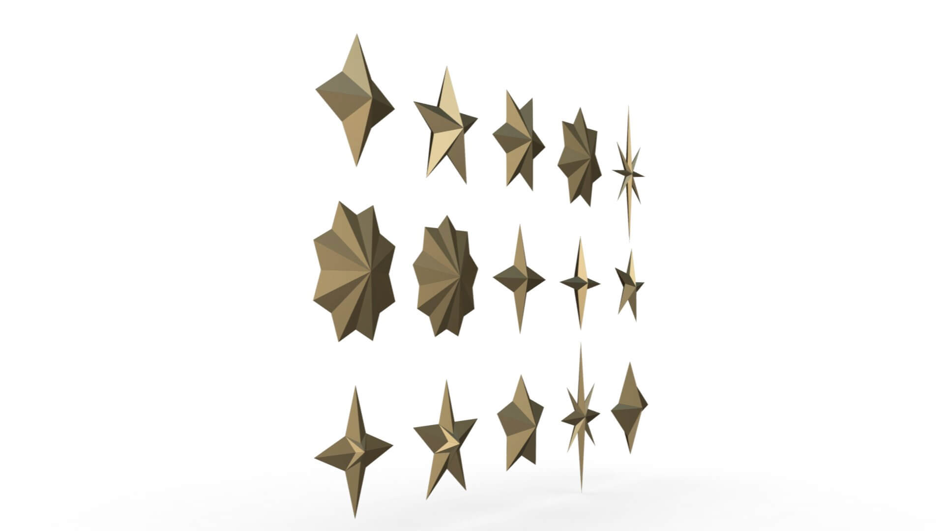Low Poly Star Set - 3D Model by lowpoly_print