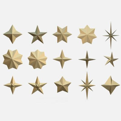 Low Poly Star Set - 3D Model by lowpoly_print