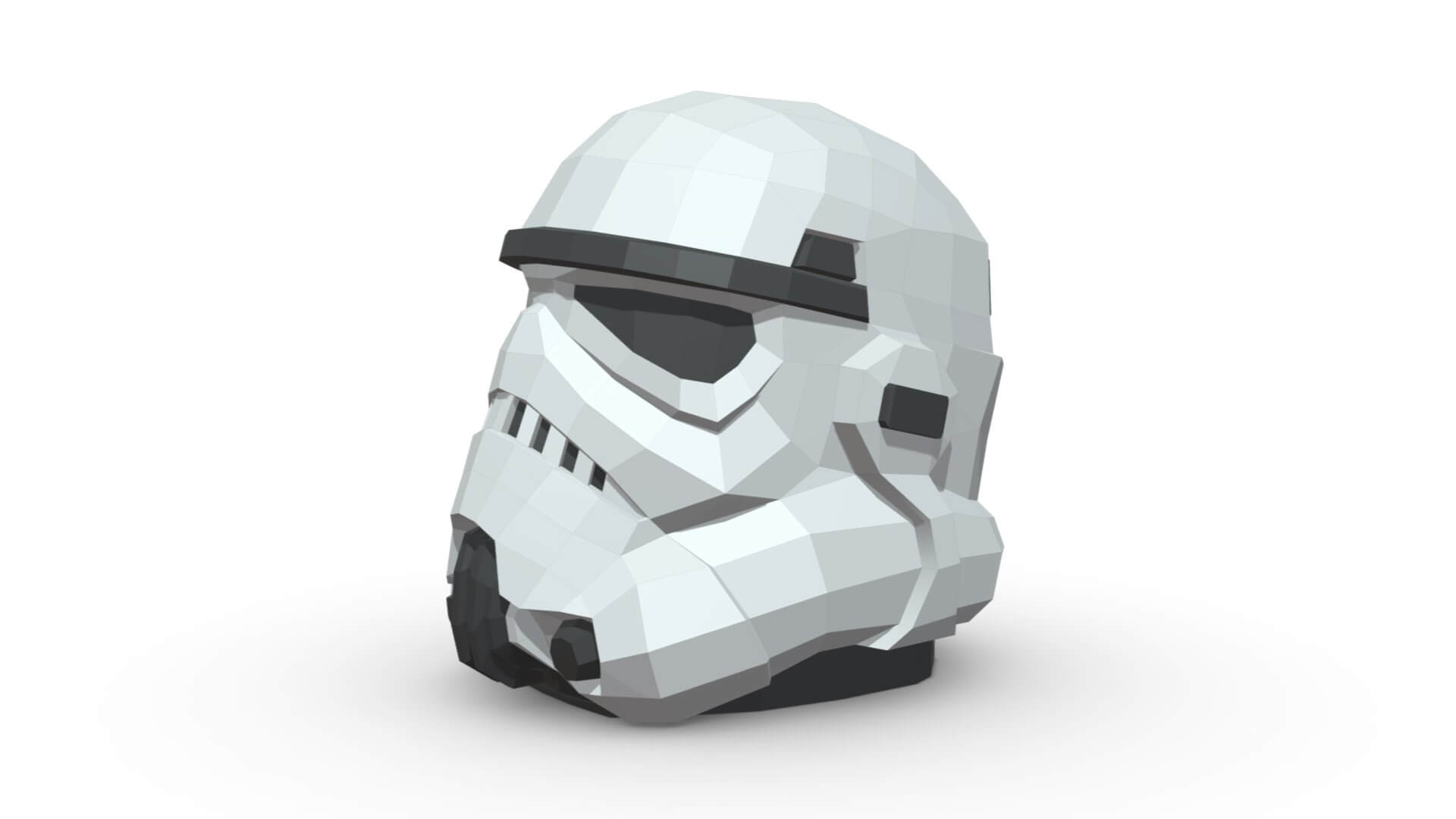 Low Poly Stormtrooper Head - 3D Print Model by lowpoly_print
