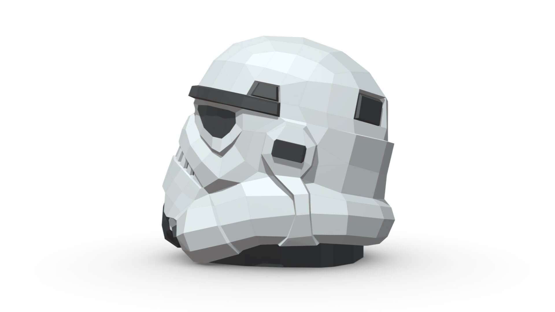 Low Poly Stormtrooper Head - 3D Print Model by lowpoly_print