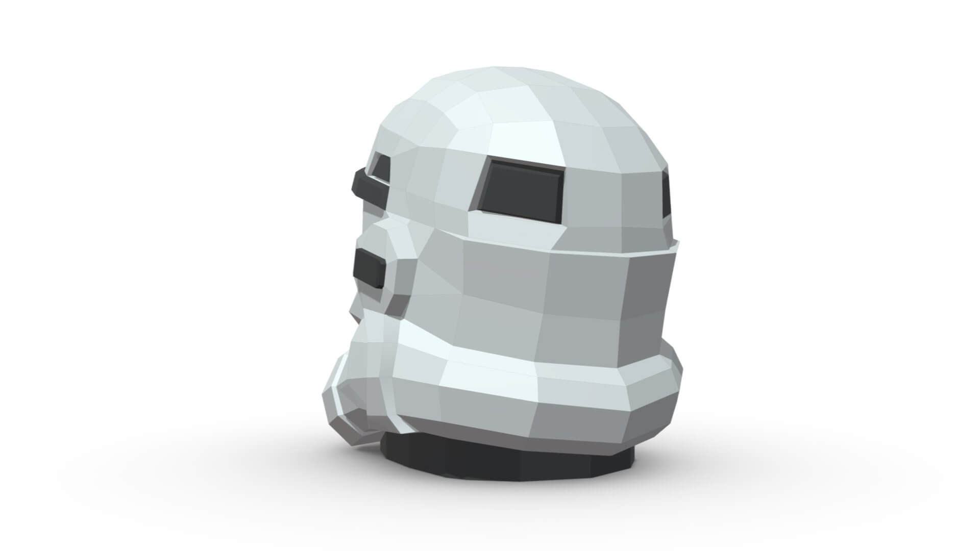 Low Poly Stormtrooper Head - 3D Print Model by lowpoly_print
