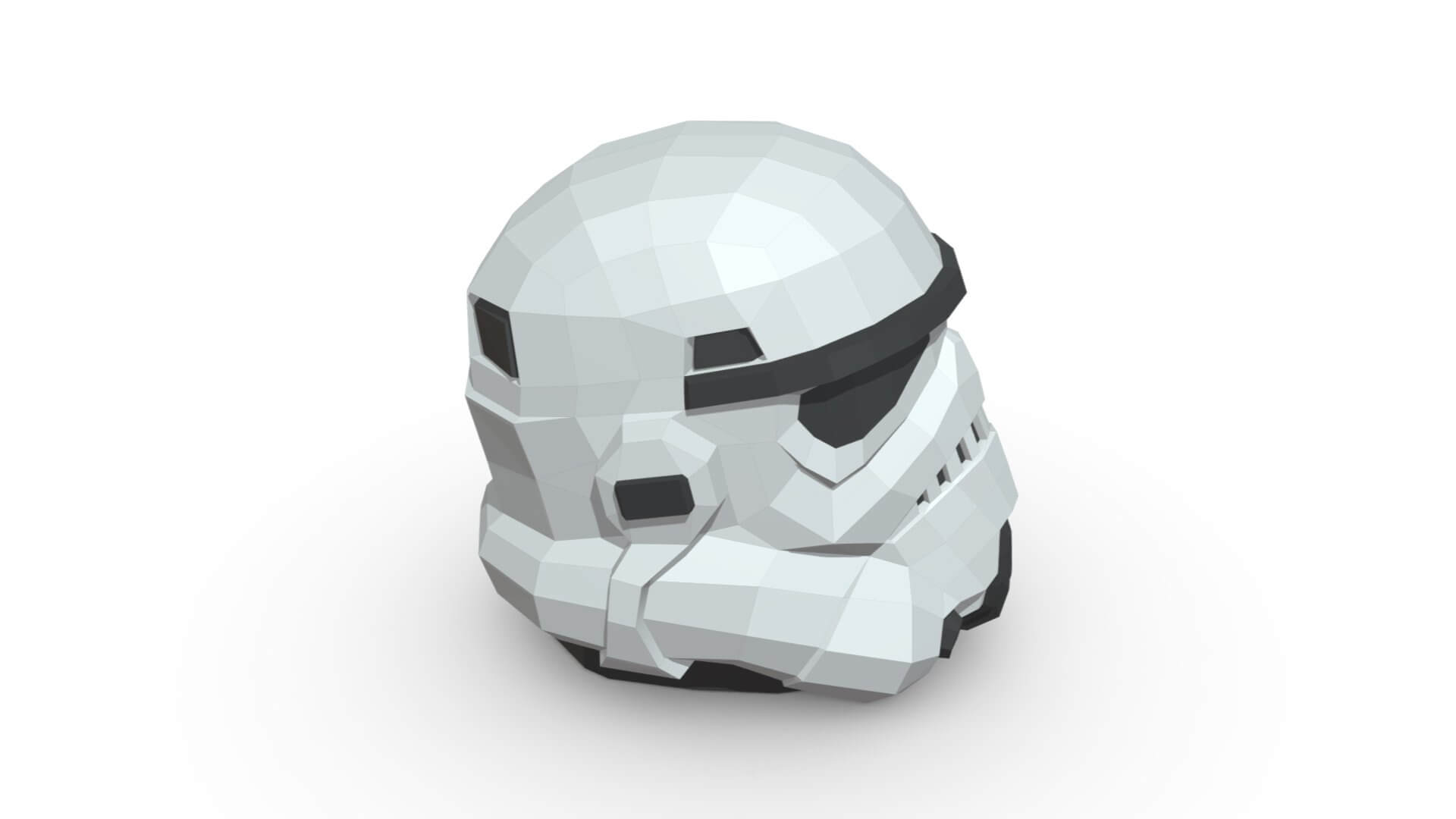 Low Poly Stormtrooper Head - 3D Print Model by lowpoly_print