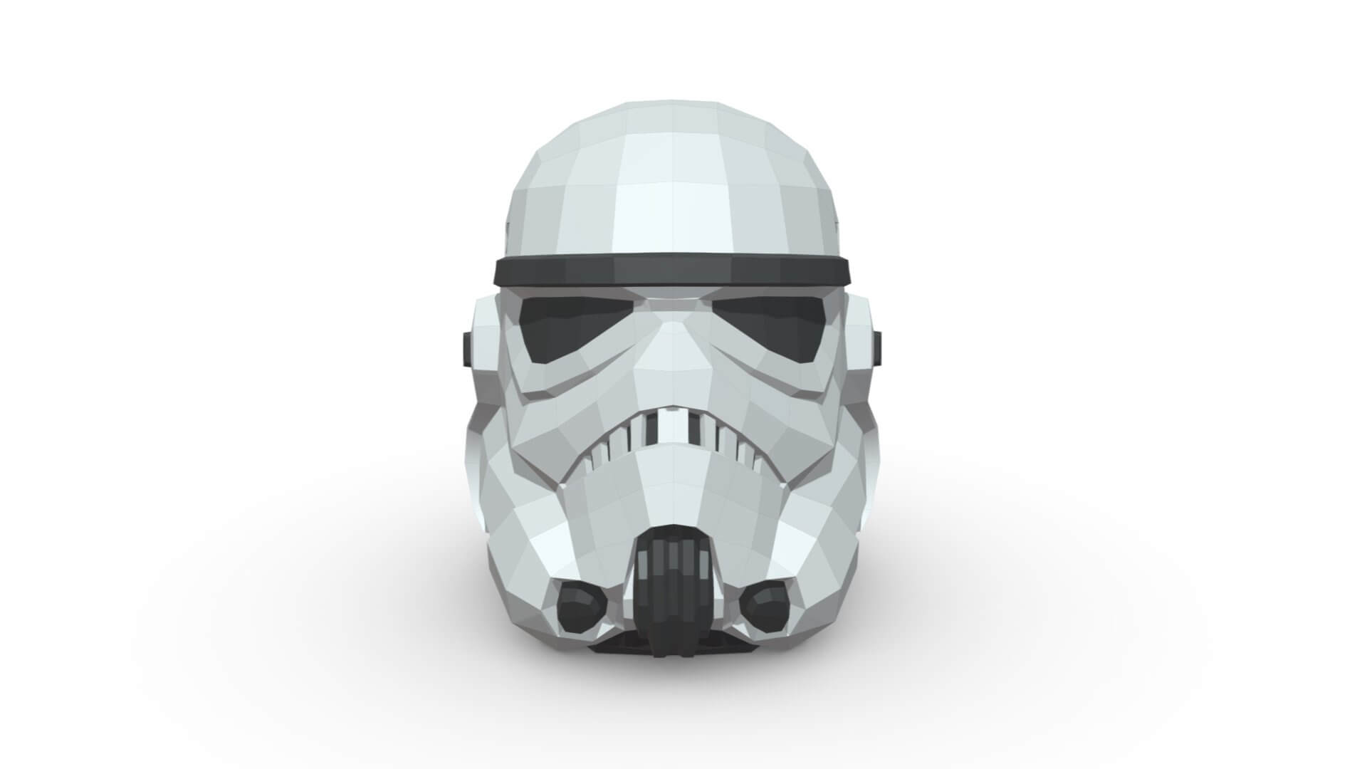 Low Poly Stormtrooper Head - 3D Print Model by lowpoly_print