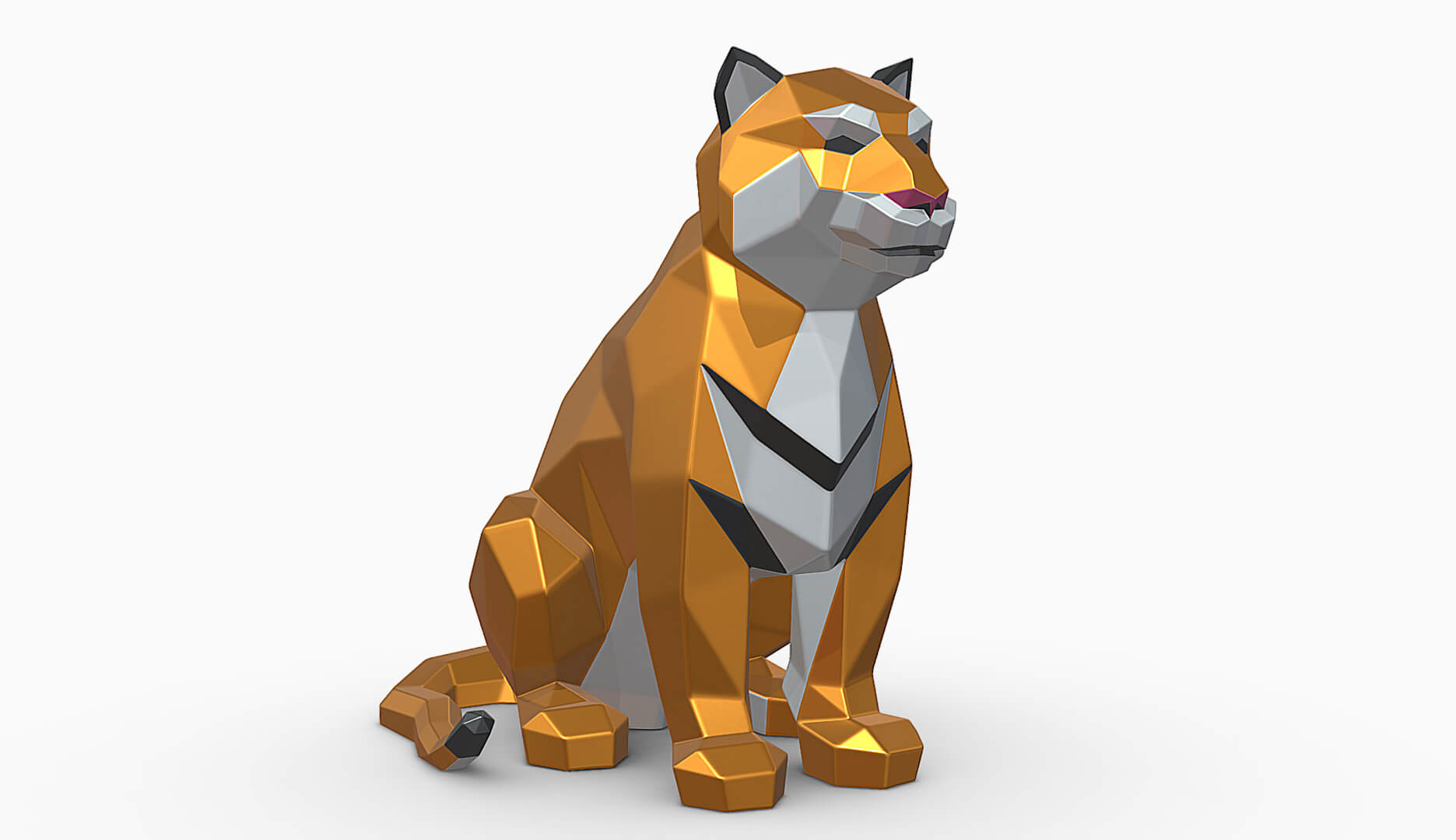 Tiger Low Poly - 3D Model by lowpoly_print