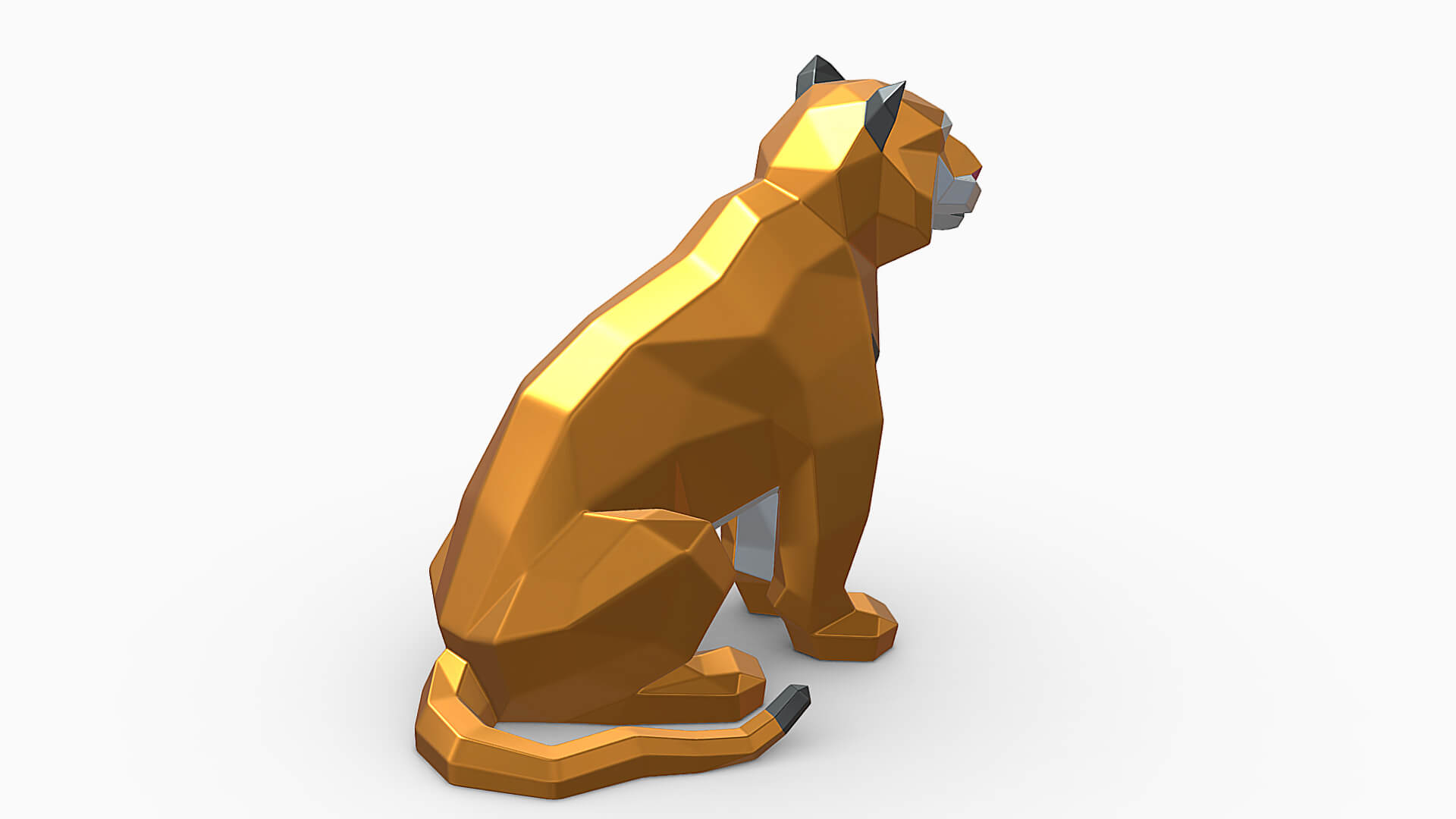 Tiger Low Poly - 3D Print Model by lowpoly_print