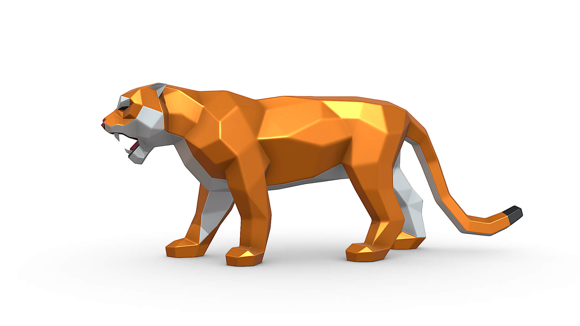 Tiger Low Poly - 3D Print Model by lowpoly_print