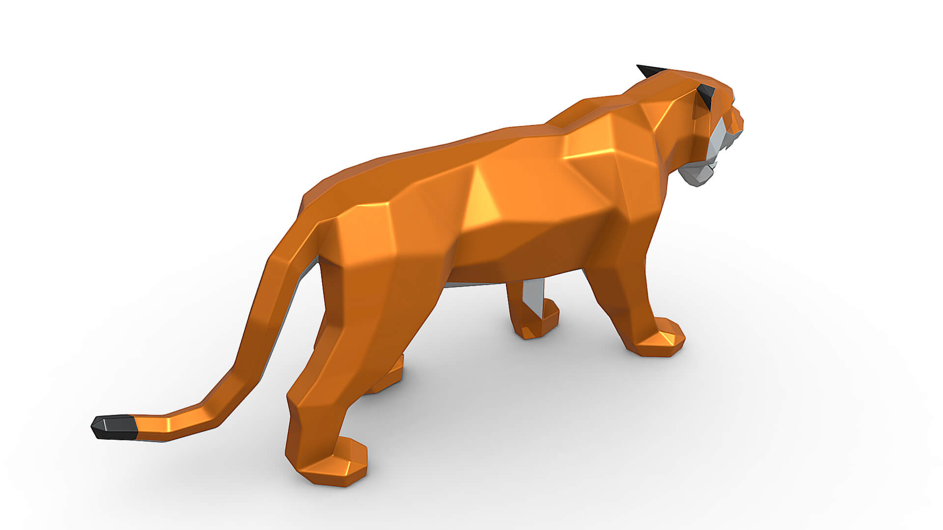 Tiger Low Poly - 3D Print Model by lowpoly_print