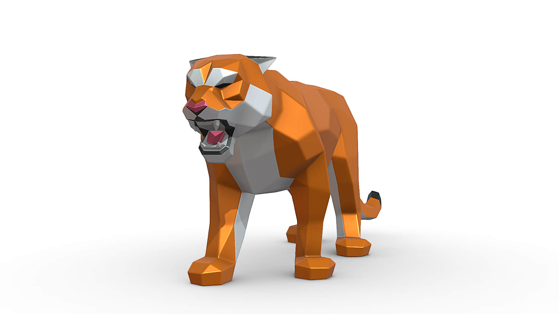 Tiger Low Poly - 3D Print Model by lowpoly_print