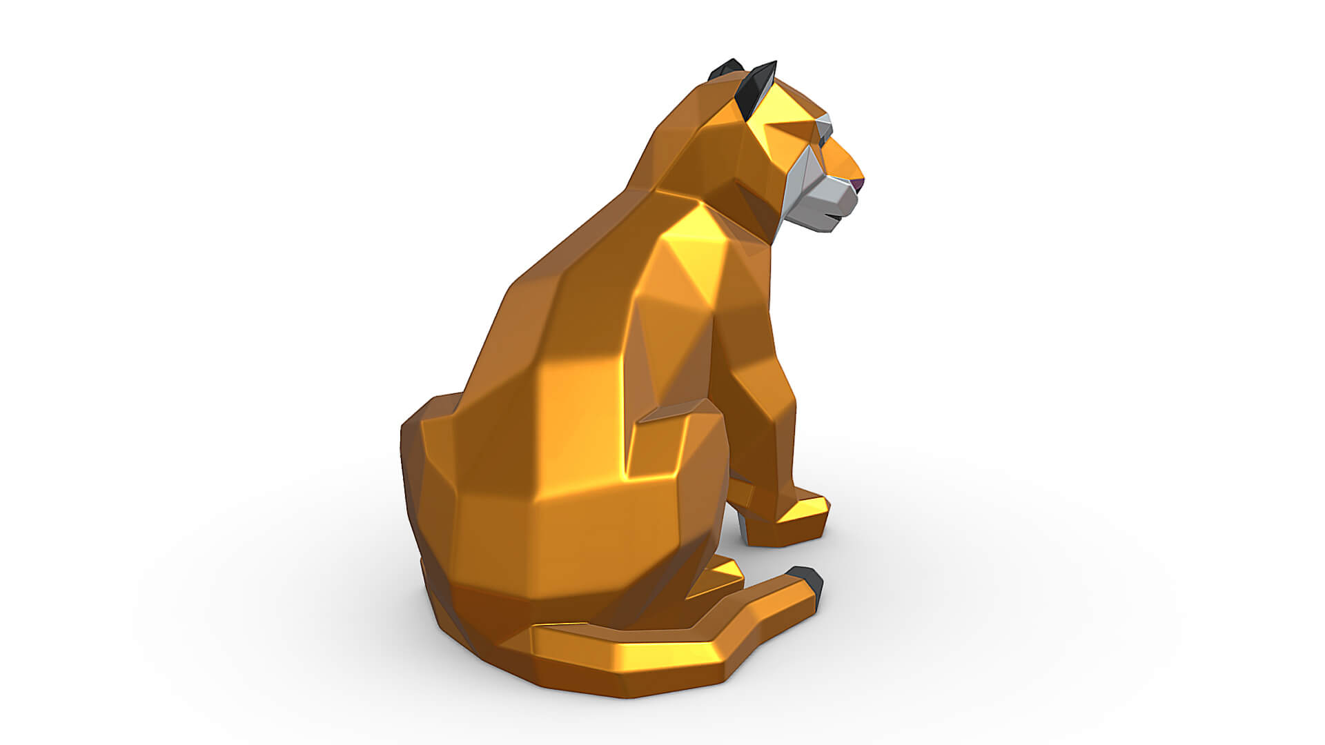 Tiger Low Poly - 3D Print Model by lowpoly_print