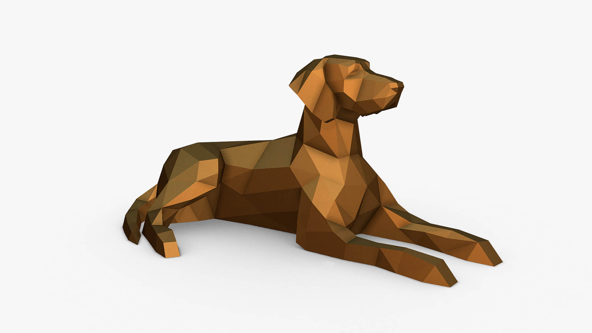 Low Poly Vizsla Dog - 3D Print Model by lowpoly_print