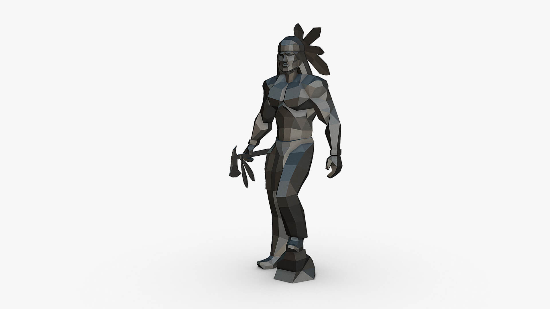 Warrior Low Poly - 3D Print Model by lowpoly_print