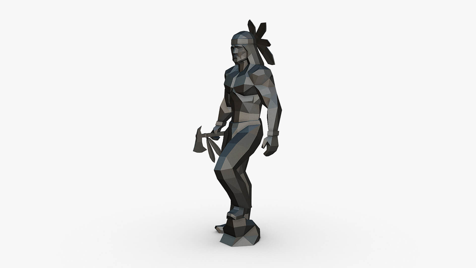 Warrior Low Poly - 3D Print Model by lowpoly_print