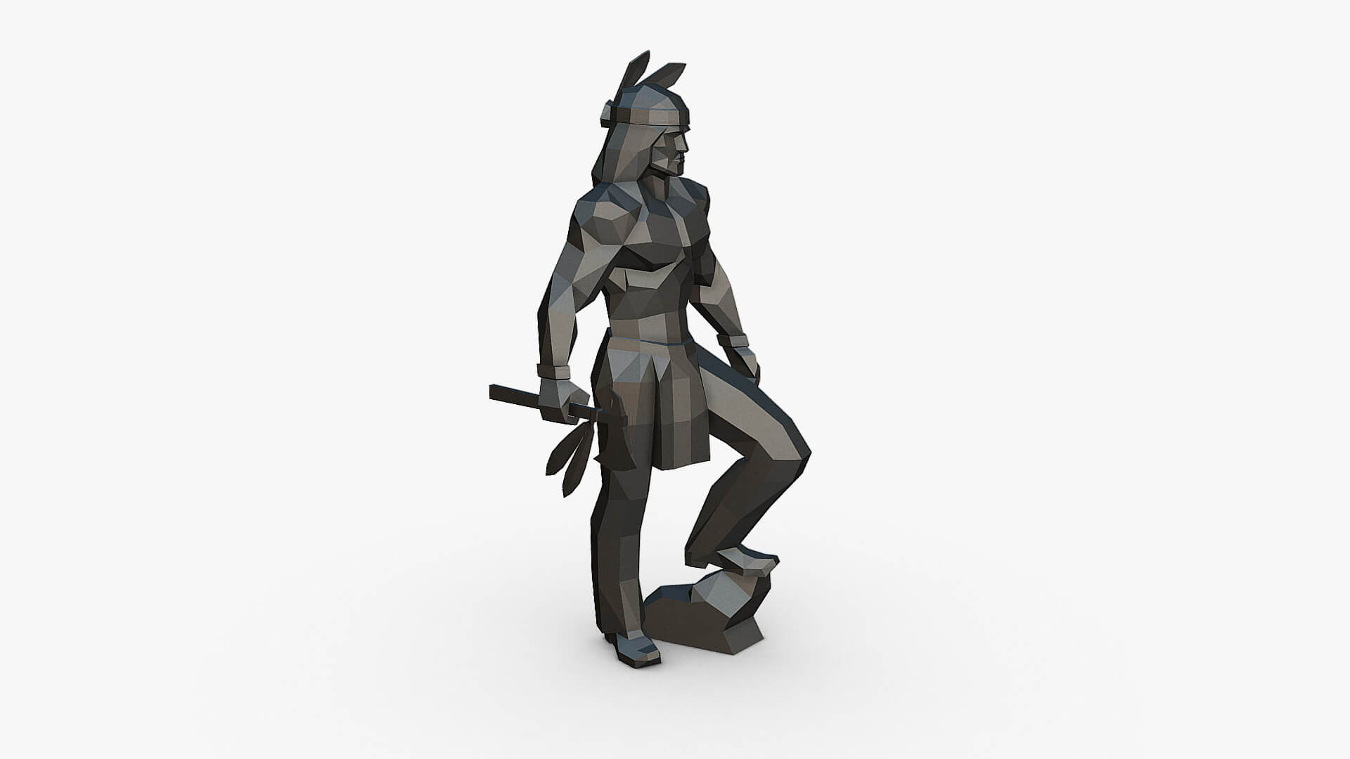 Warrior Low Poly - 3D Print Model by lowpoly_print