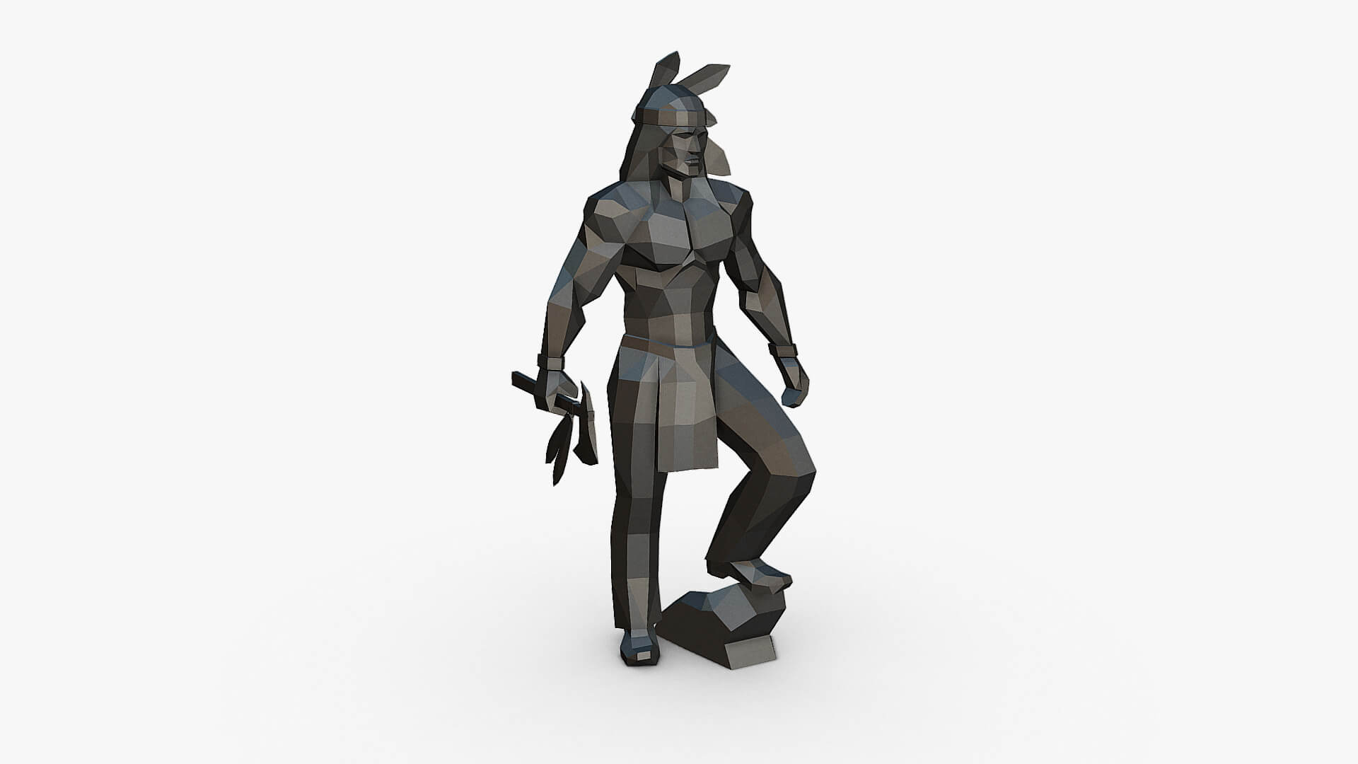 Warrior Low Poly - 3D Print Model by lowpoly_print