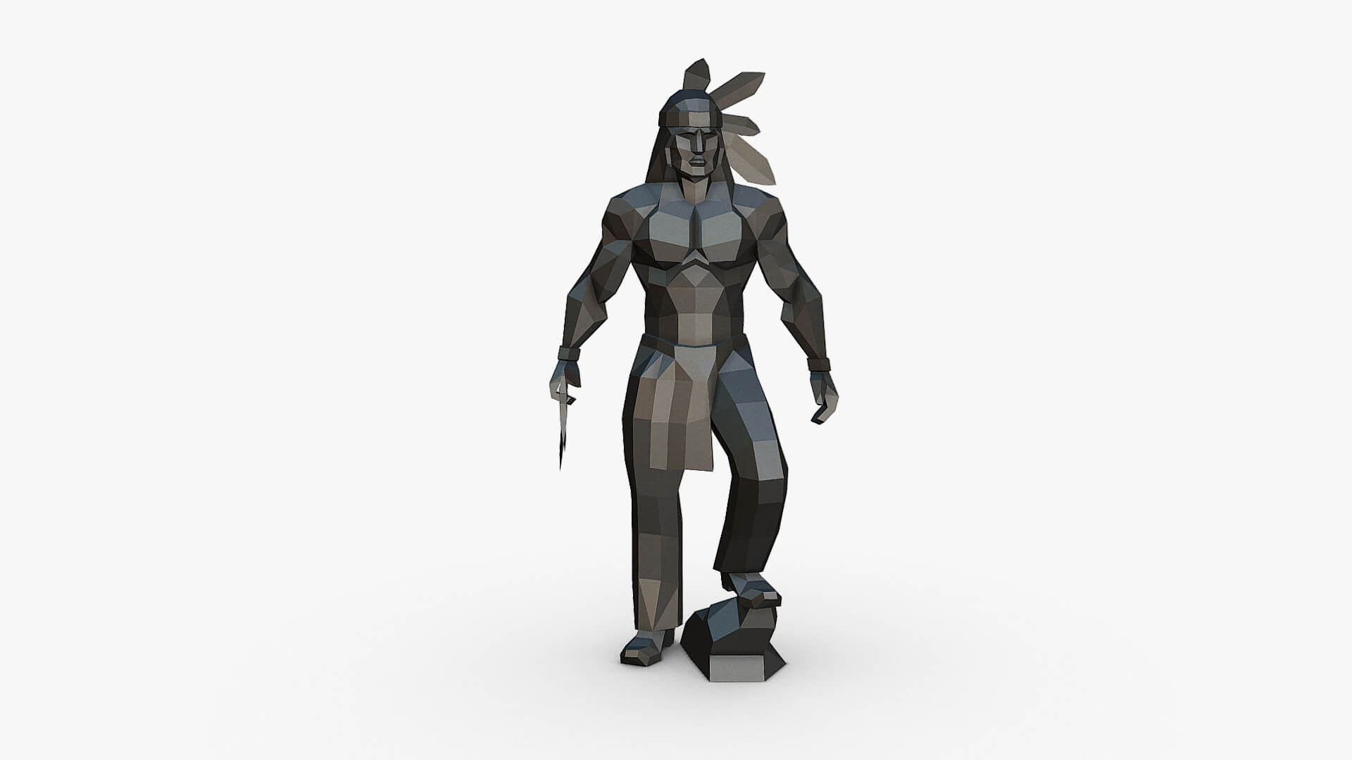 Warrior Low Poly - 3D Print Model by lowpoly_print