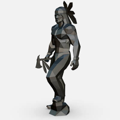 Warrior Low Poly - 3D Model by lowpoly_print