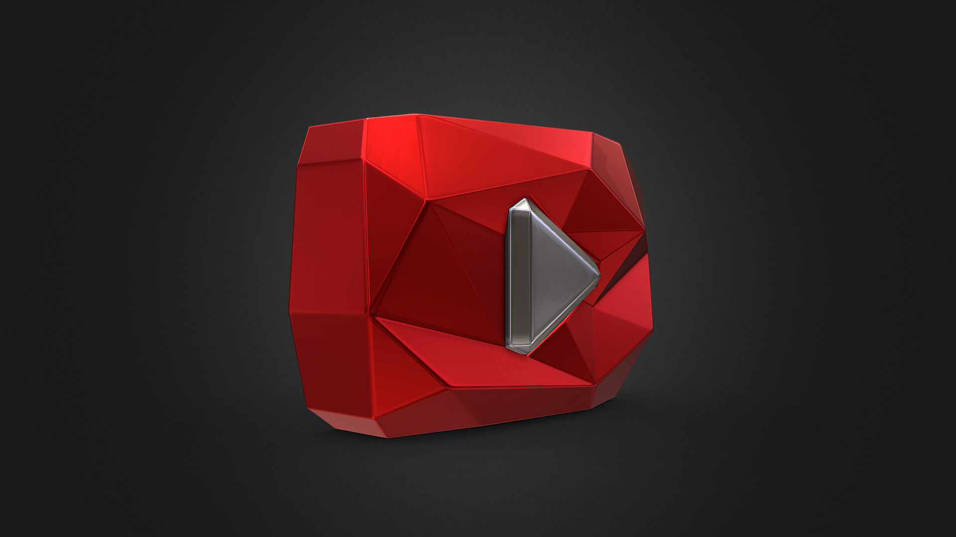 YouTube Diamond Play Button - 3D Print Model by lowpoly_print