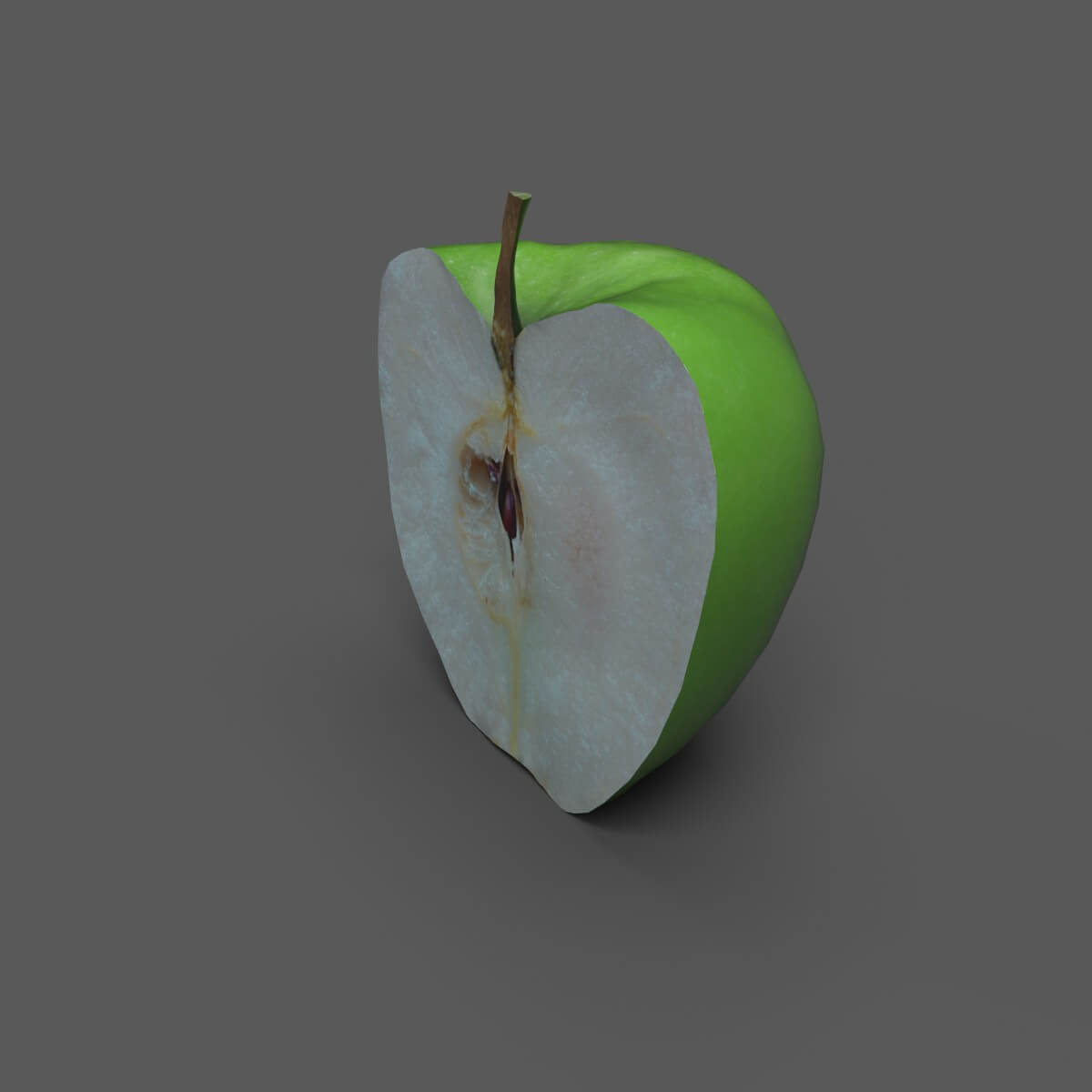 Apple Half Green Low Poly 3D Model by LowPoly-Studio