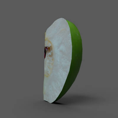 Apple Wedge Green - 3D Model by LowPoly-Studio