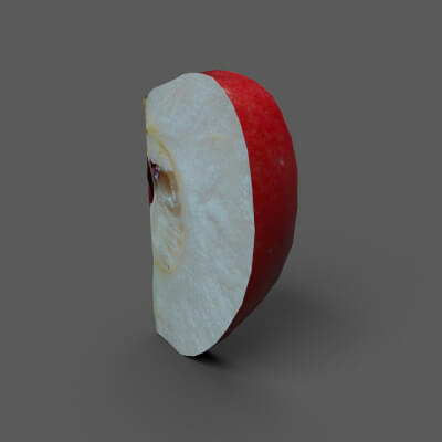 Apple Wedge Red - 3D Model by LowPoly-Studio