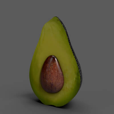 Avocado Half 02 - 3D Model by LowPoly-Studio