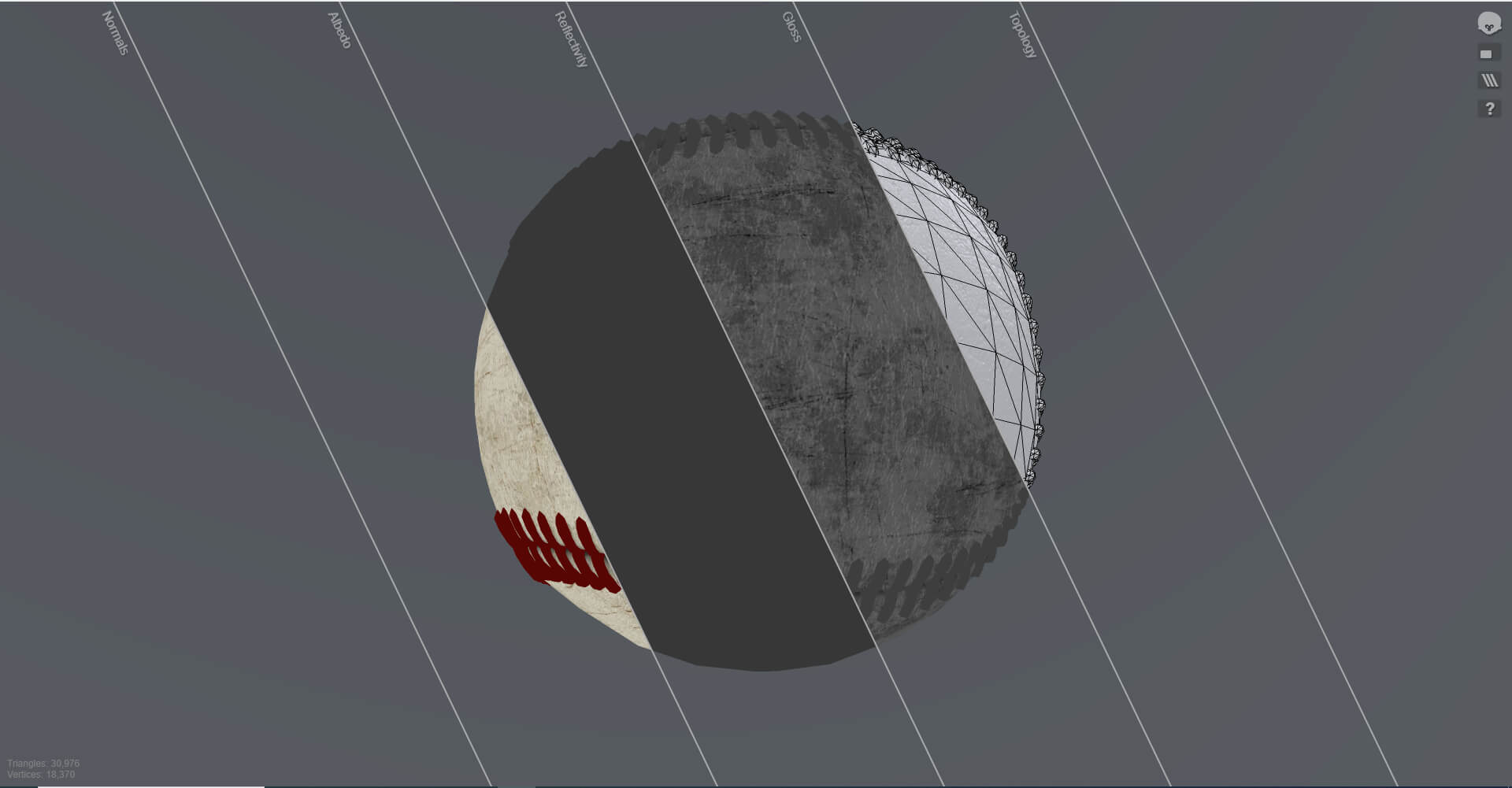 Baseball Low Poly 3D Model by LowPoly-Studio